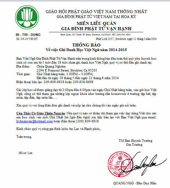 thong bao ghi danh vn – Wonder Nails & Spa